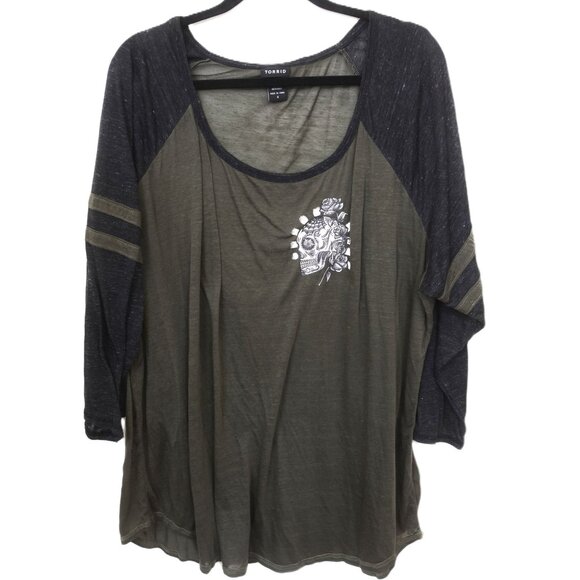 torrid | Tops | Torrid Plus Size 4x Skull Roses Semi Sheer Tunic Top 34 ...